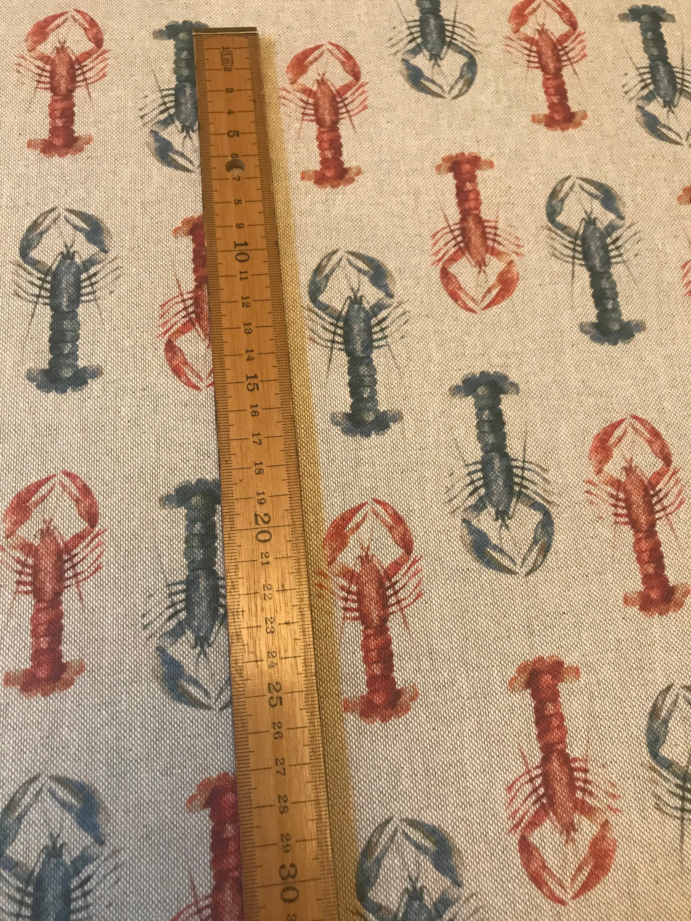Lobster Fabric Linen Look Digital Print | Etsy