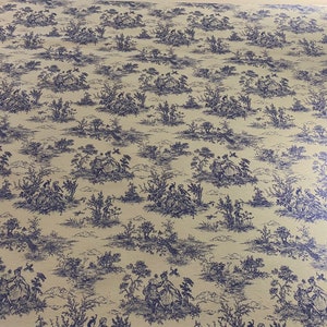 Toile De Jouy Fabric - Navy Colourway - Etsy