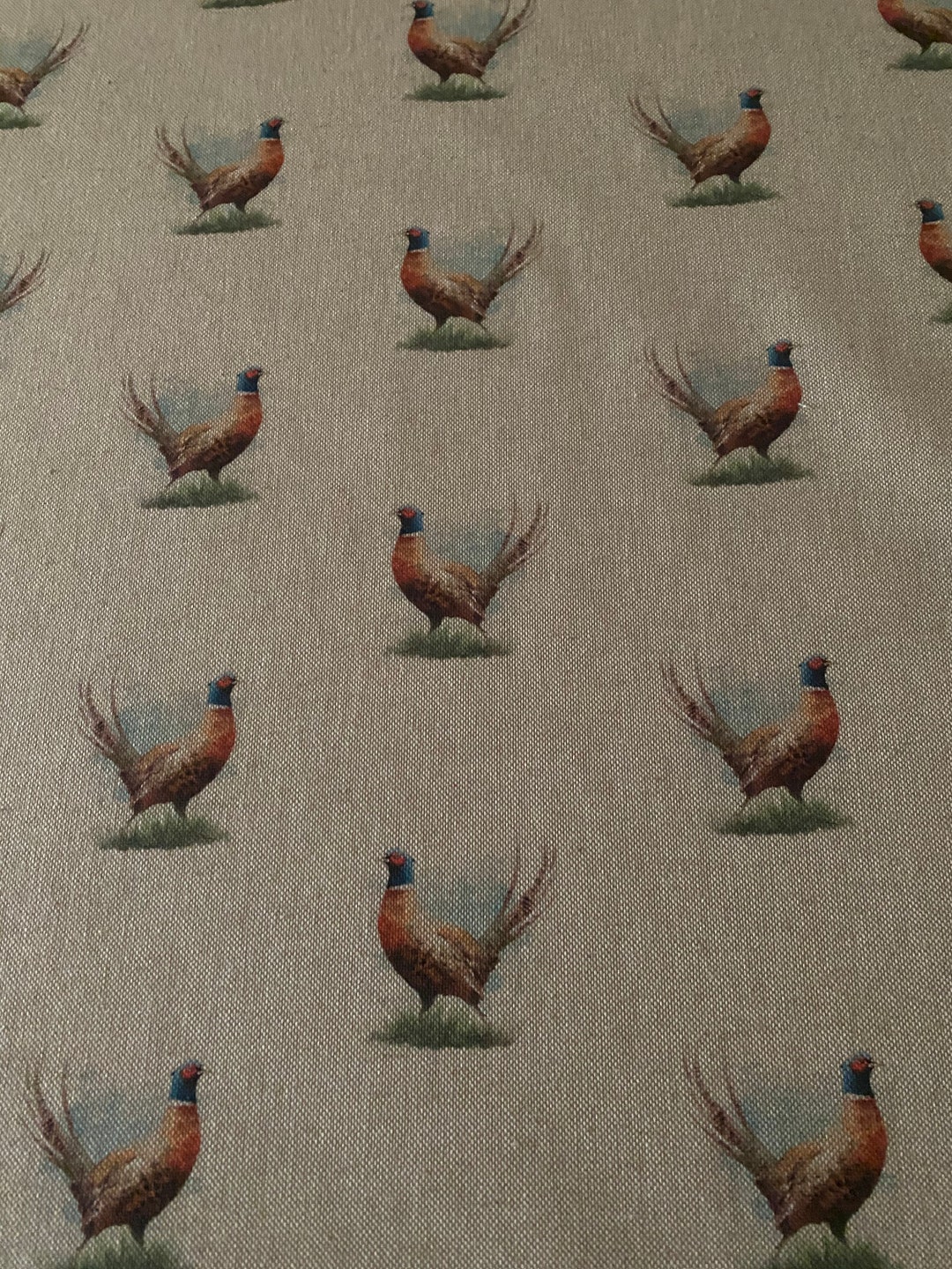 Linen Look Pheasant Fabric - With Matching Cushion Panel - Etsy