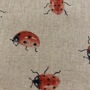 Ladybird Ladybug Fabric - Digital Print Linen Look - Etsy