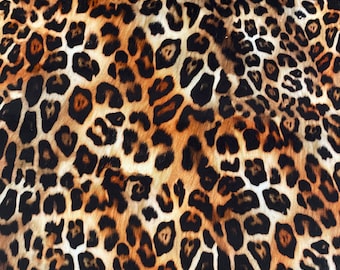 Leopard Animal Print Polyester Velboa Fabric Metre/half Faux Fur Pony ...