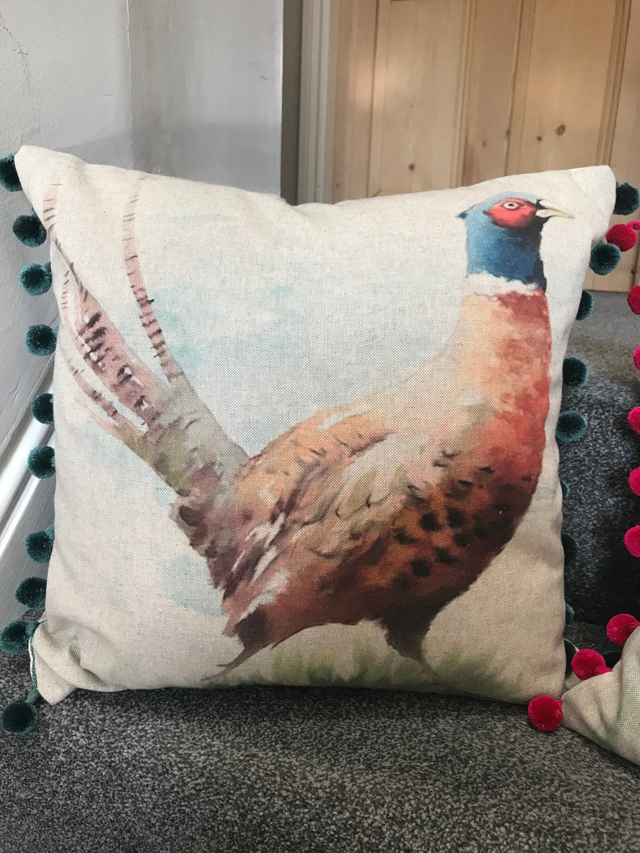 Linen Look Pheasant Fabric With Matching Cushion Panel | Etsy