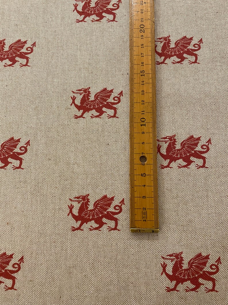 Welsh Dragon Linen Look Fabric & Cushion Panel - Etsy UK