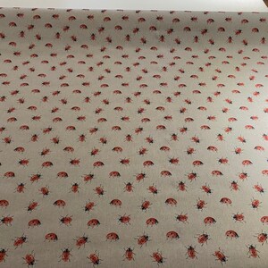Ladybird Ladybug Fabric - Digital Print Linen Look - Etsy