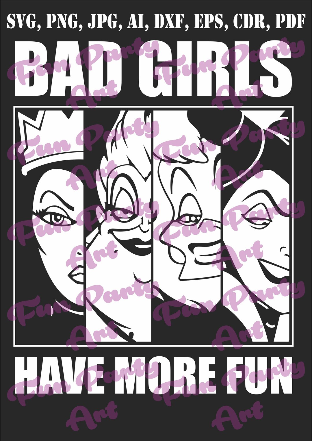 Villains / Bad Girls / Digital Instant Download / Svg / Jpg / Png / Cdr ...
