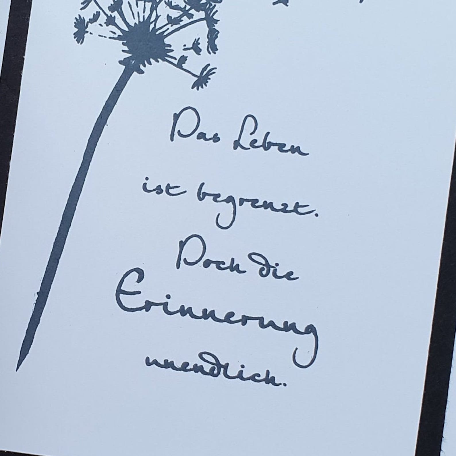 Beileidskarte, Anteilnahme Trauerkarte Pusteblume Beileid, Trauer, mein ...