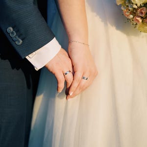 Initial Wedding Bands, 14K Gold Rings, Deep Detailed Engraving, Wedding ...