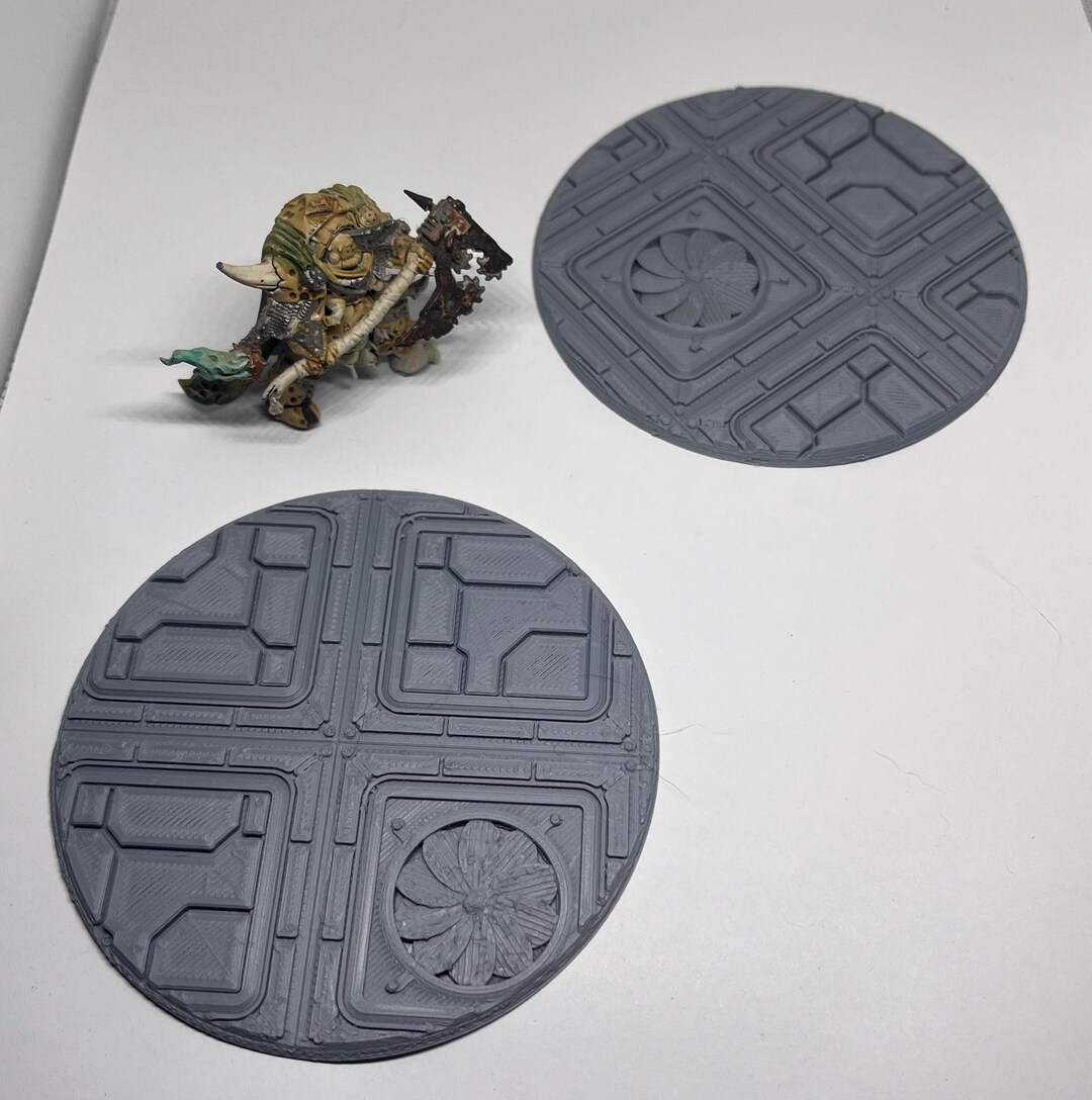 DUAL 100mm Round Tech Sector Bases Set FALLOUT Post Apoc. 28mm ...
