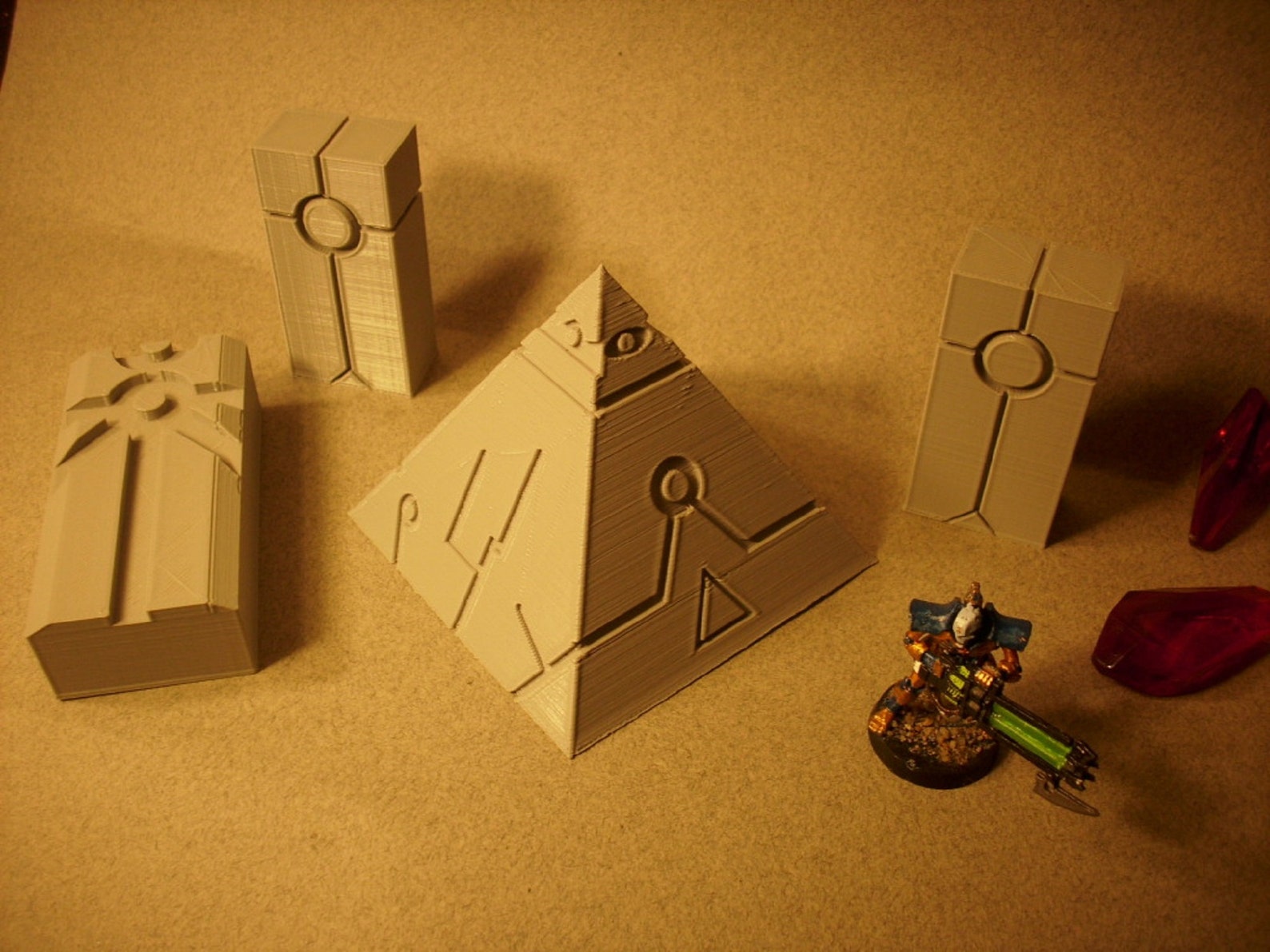 Necron Necrontyr Pyramid SET Acrylic NECROCKS! Tabletop Terrain WH40 ...