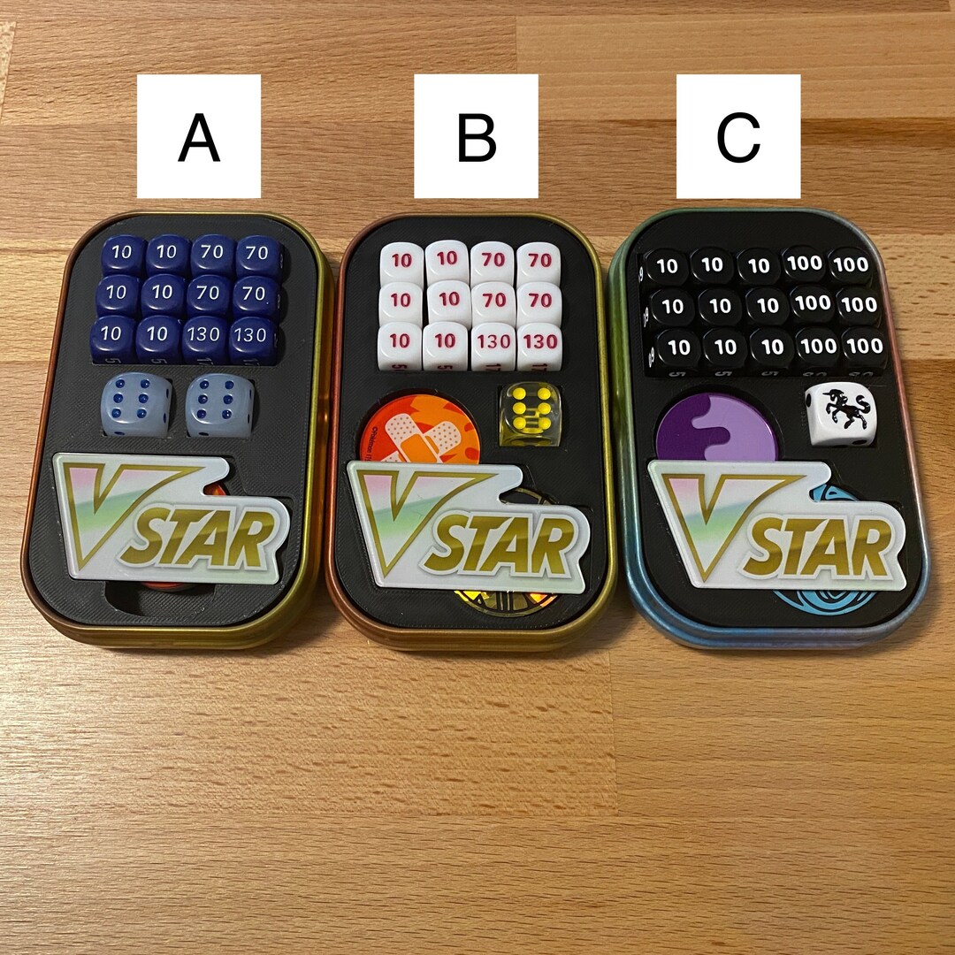 Pokemon Mini Tin Insert Holds Dice, Coins, and Vstar Token and Collectibles 3D Print MANY Colors ...