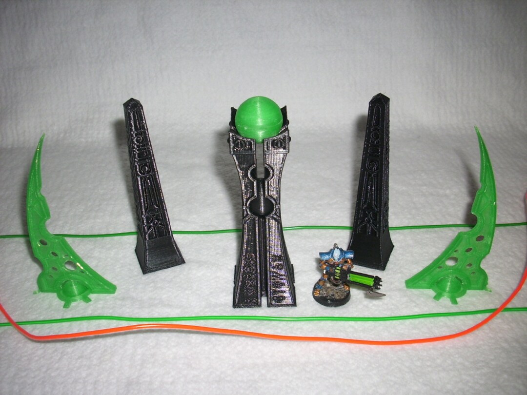 NECRONTYR Terrain - [5] Pc. Webway Gate / Power Pillar Set! - 28mm ...