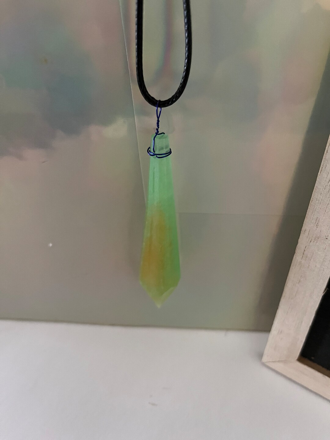 LARGE Acrylic Crystal Pendant Necklace / Charm MANY COLORS glow in the ...