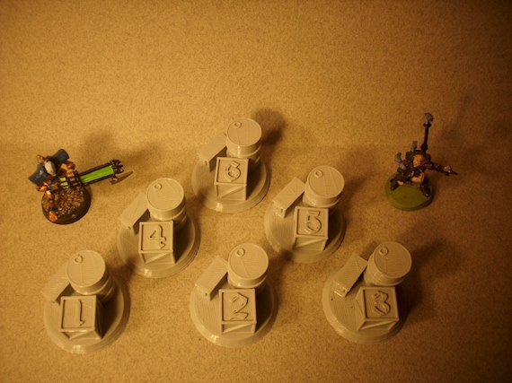 Battle Terrain Objective Markers 1-6 Several Colors 28mm - Etsy