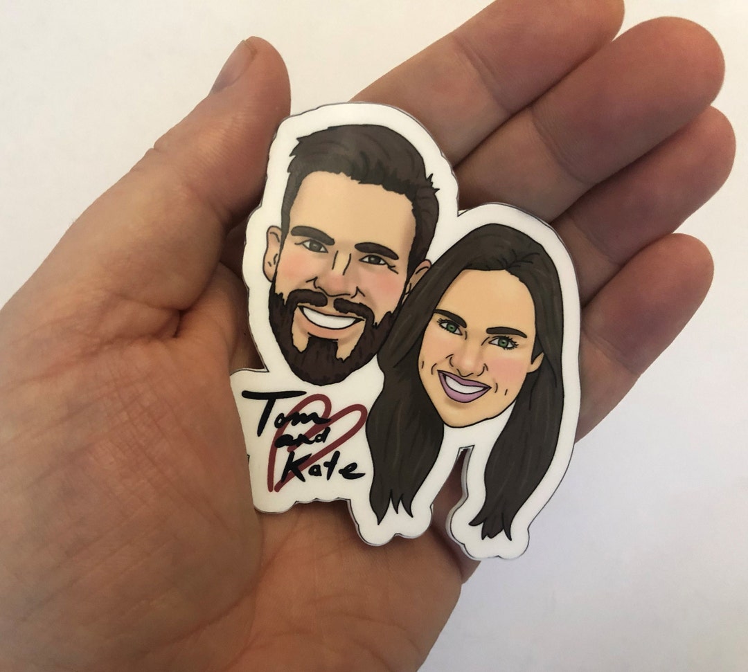 Face Magnets Custom Couples Portrait Magnets. Custom Illustrated Gift ...