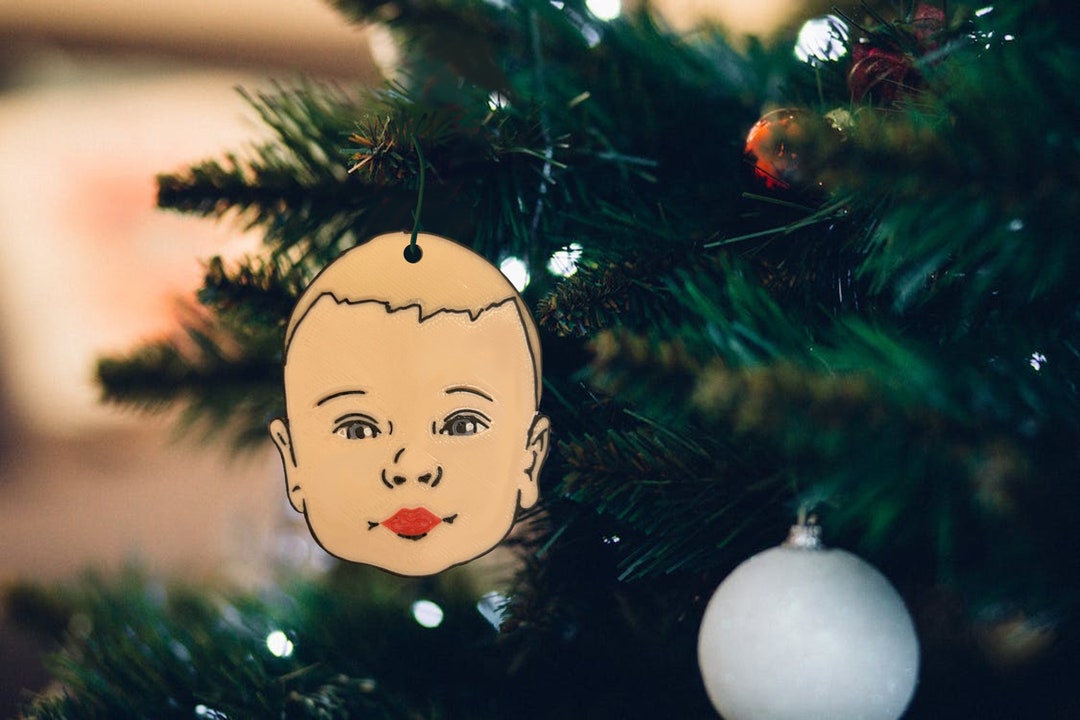 Custom Ornament From Photo, Cartoon Face Ornament, Cute Ornament, Funny ...