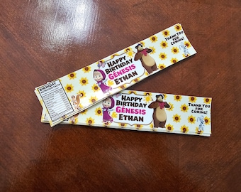 Masha and the Bear Birthday Party bottle Label DIGITAL DOWNLOAD Masha ...