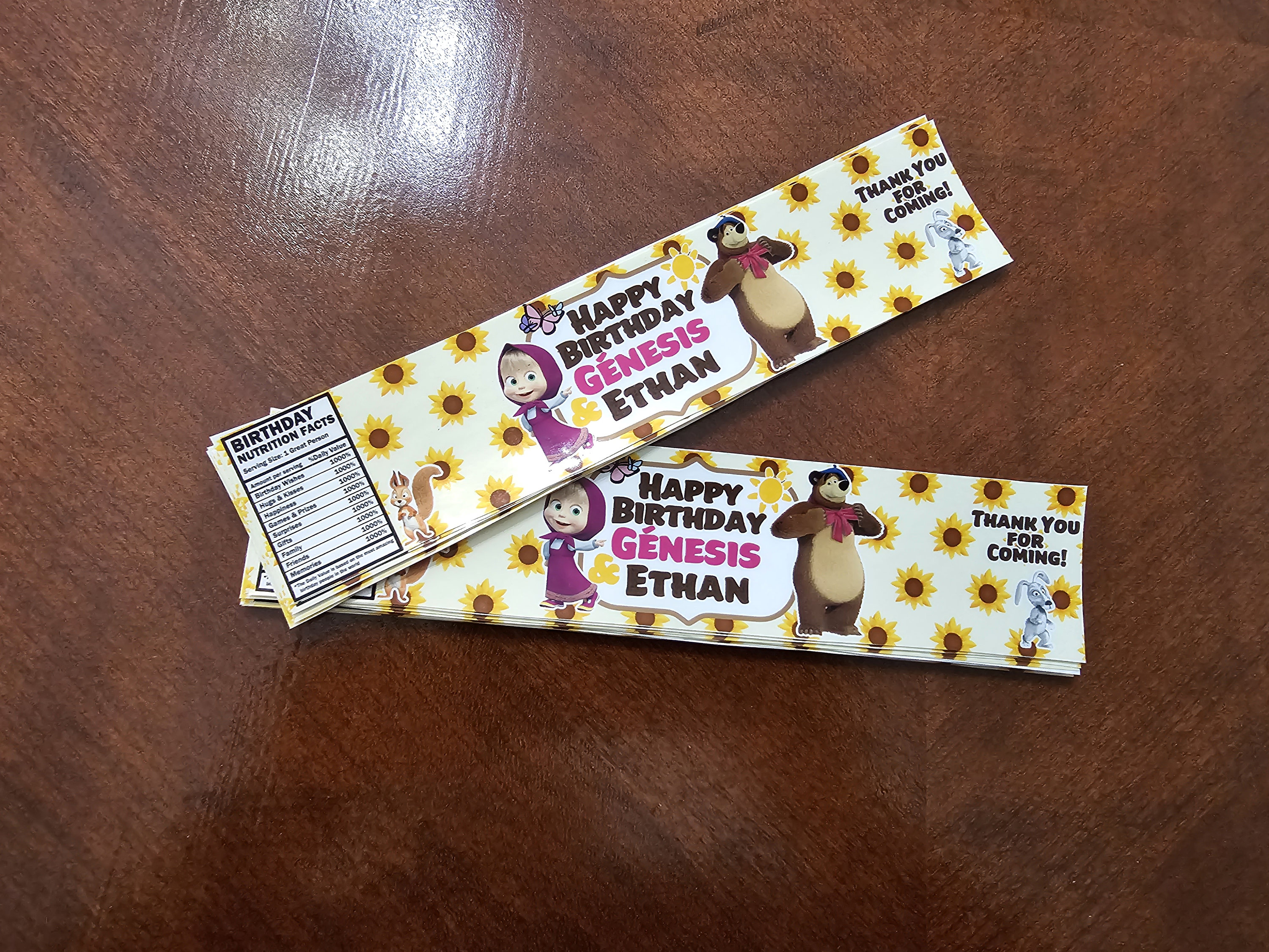 Masha and Bear 12 Water Labels - Etsy