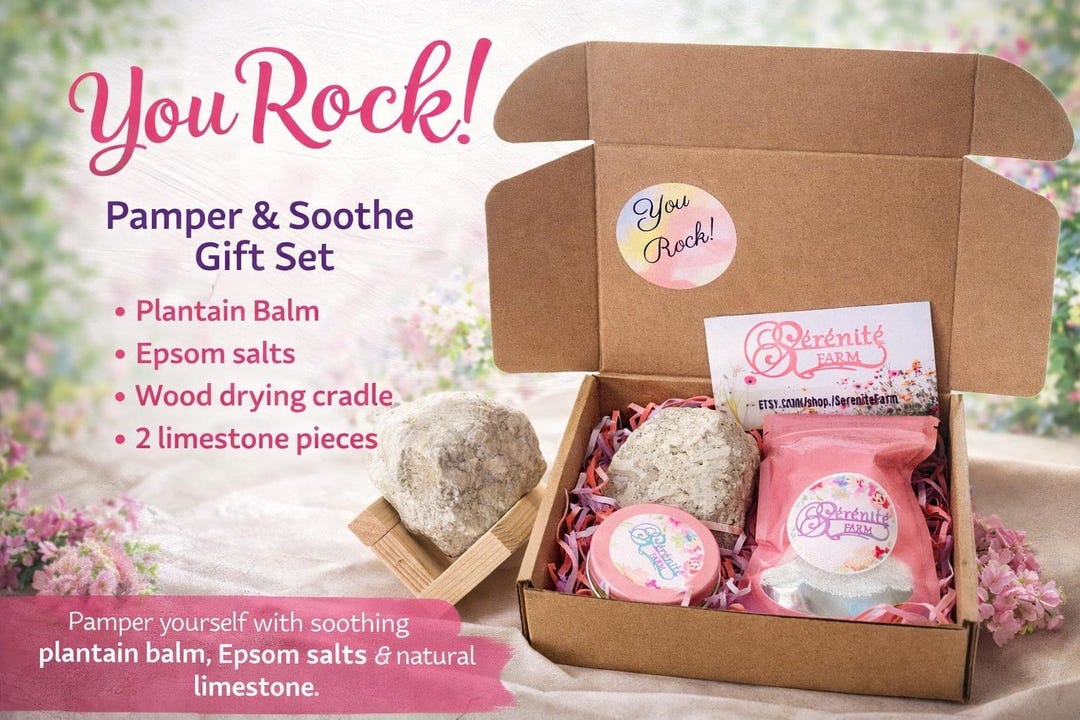 Limestone Massage, Exfoliating Gift Set, You Rock! - Etsy