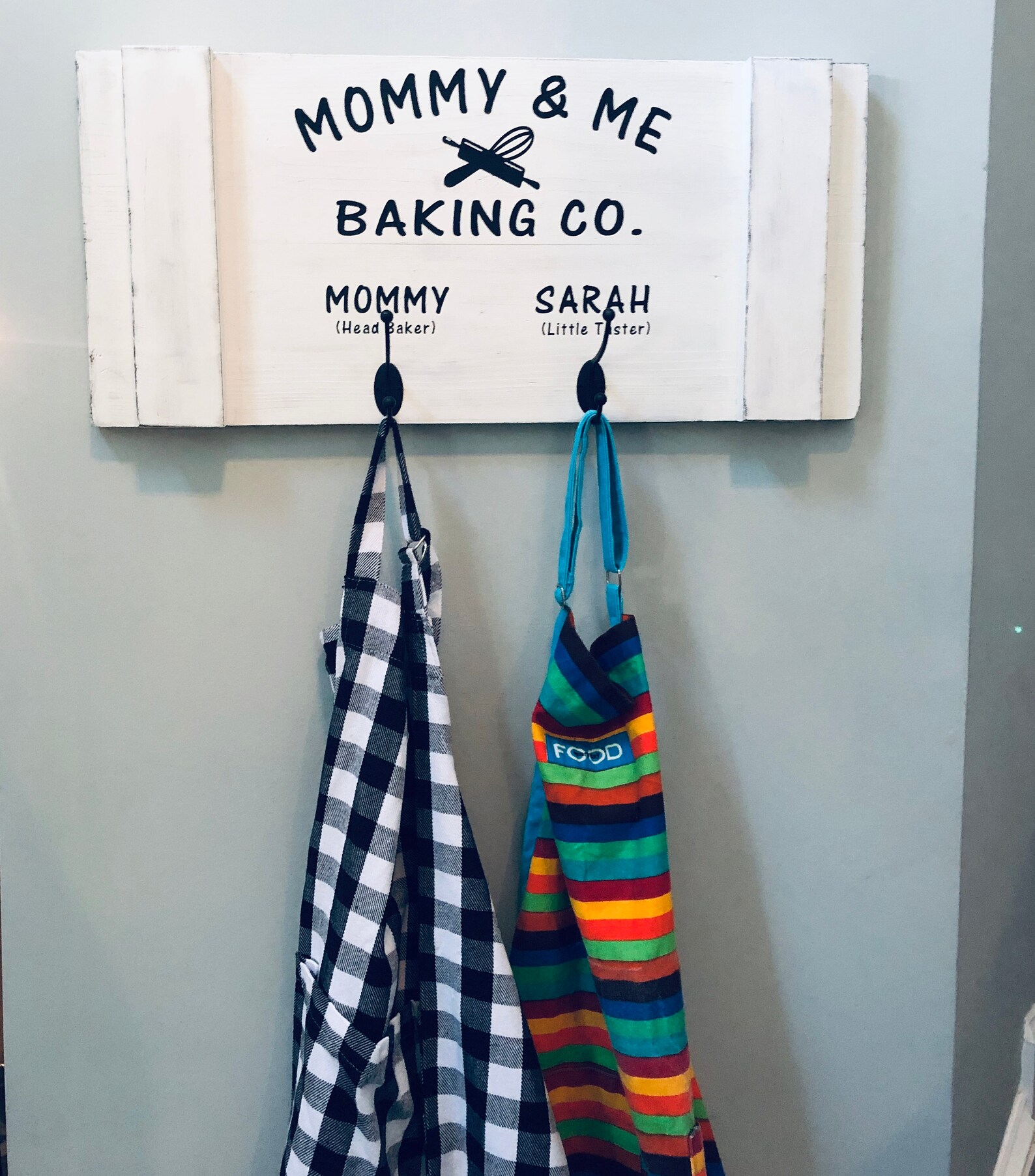 Personalized Apron Holder Kitchen Wall Decor Wood Apron Wall - Etsy