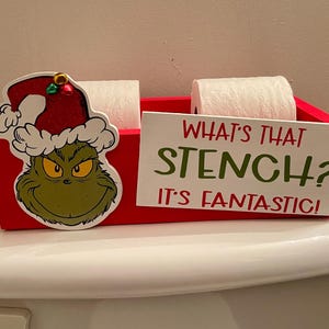Funny Grinch Toilet Paper Organizer Christmas Bathroom Decor What's ...