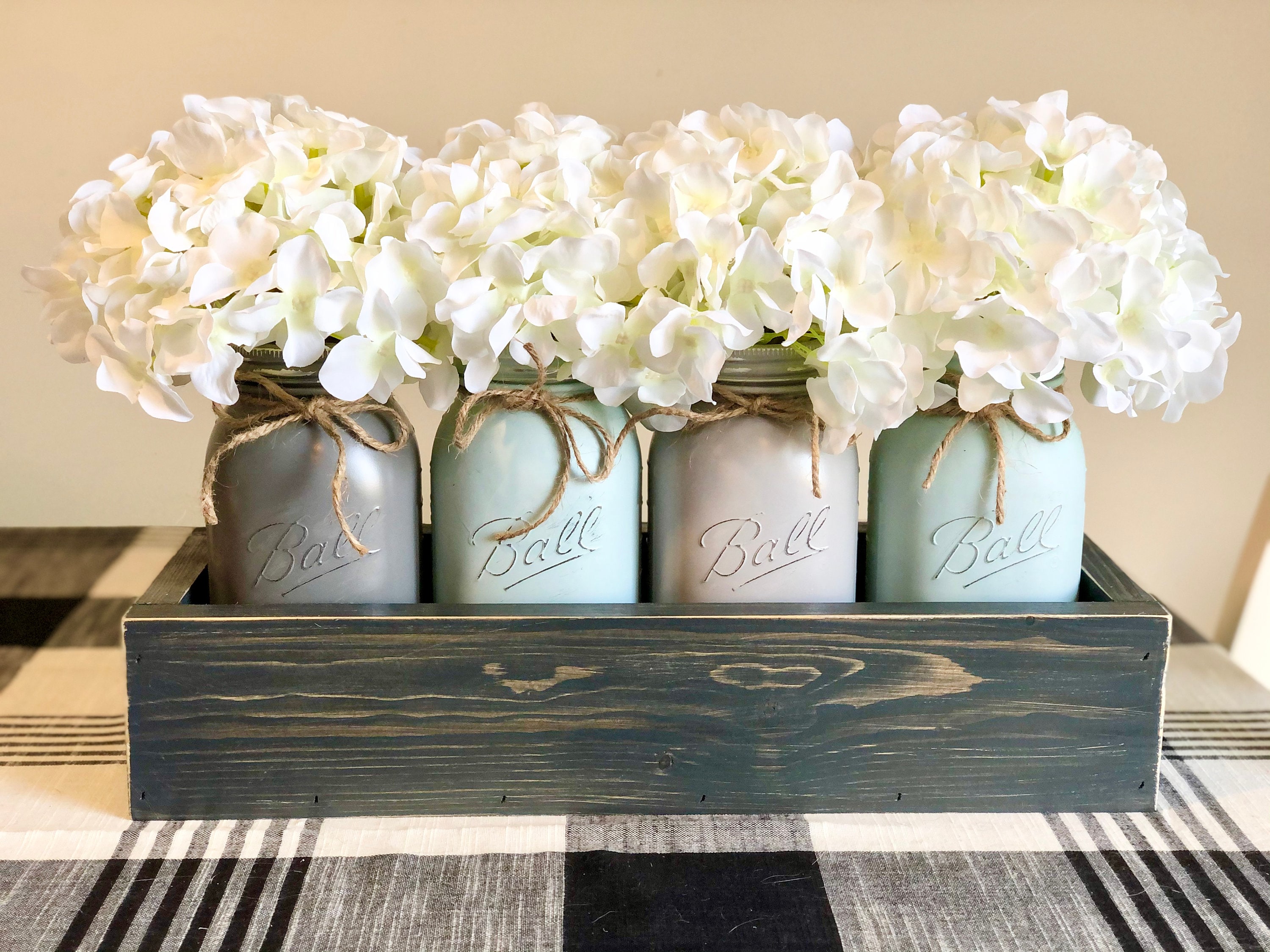 Rustic Mason Jar Centerpieces