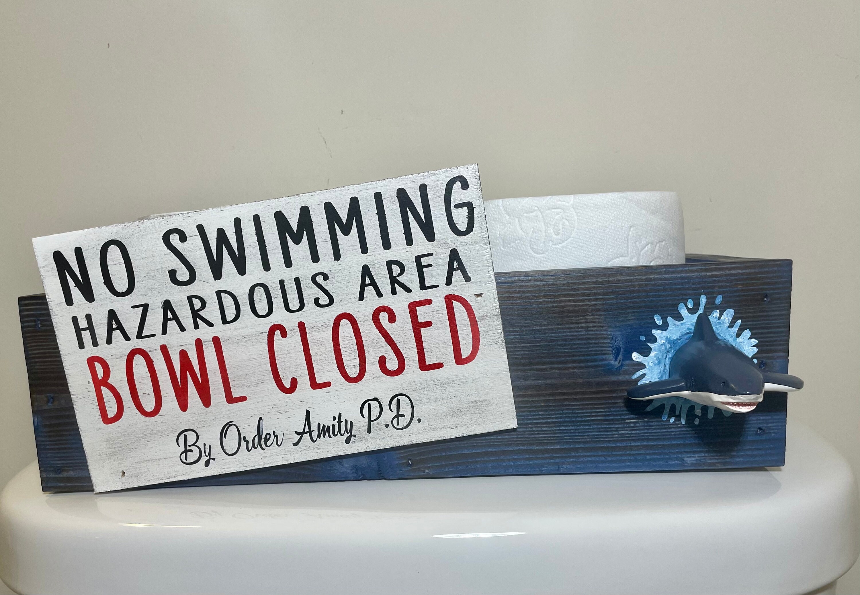 Jaws Movie Decor Funny Bathroom Humor Fun Bath Storage Jaws | Etsy