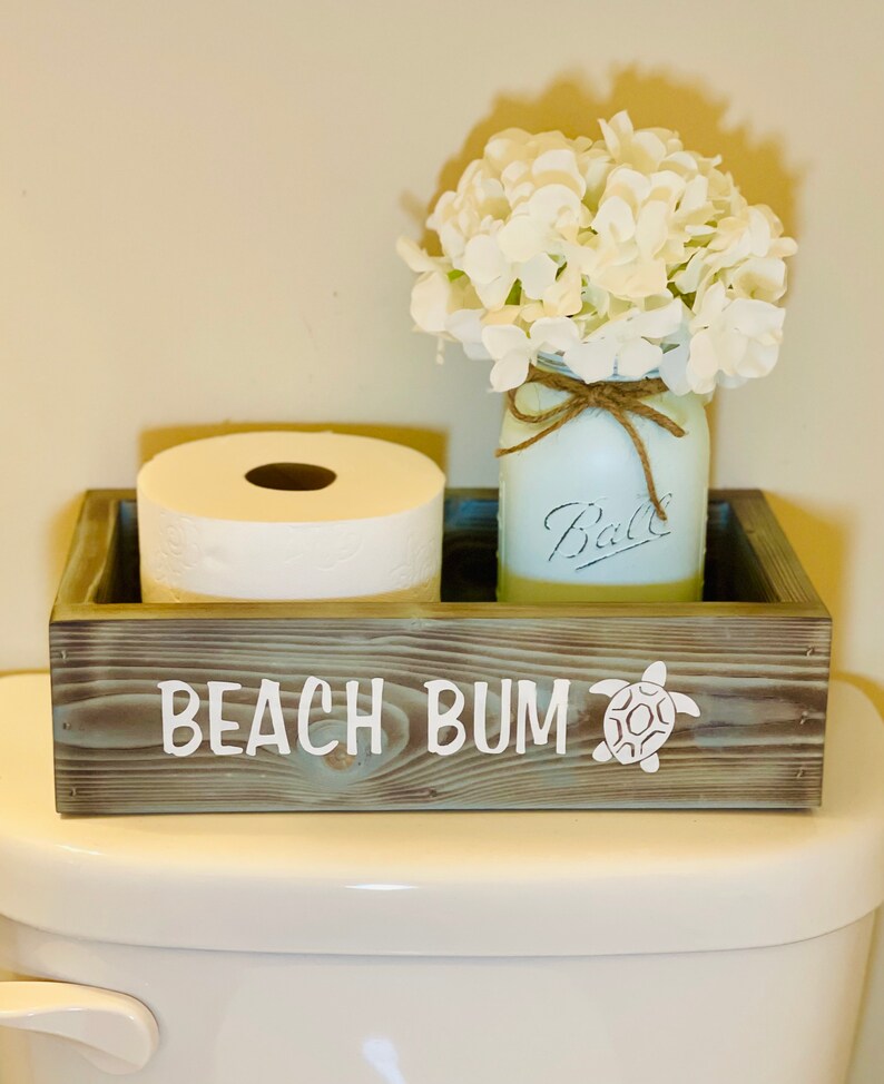 Coastal Bathroom Decor Fun TP Storage Box Beach Bum Decor | Etsy