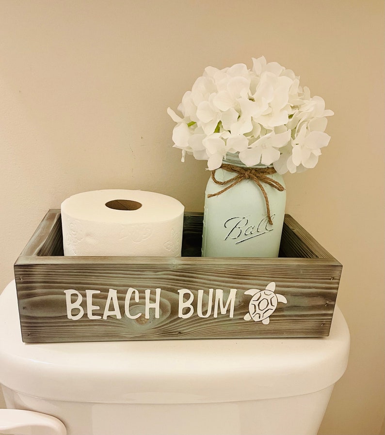 Coastal Bathroom Decor Fun TP Storage Box Beach Bum Decor | Etsy