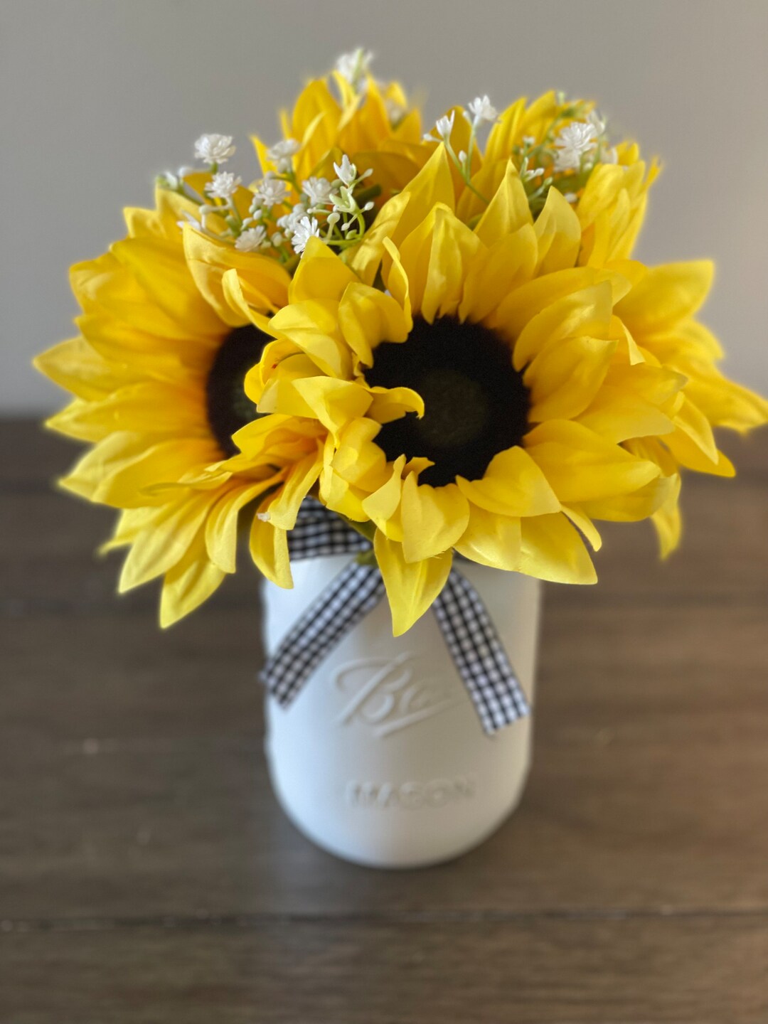 Rustic Sunflower Mason Jar Centerpiece for Country Weddings, Kitchen ...