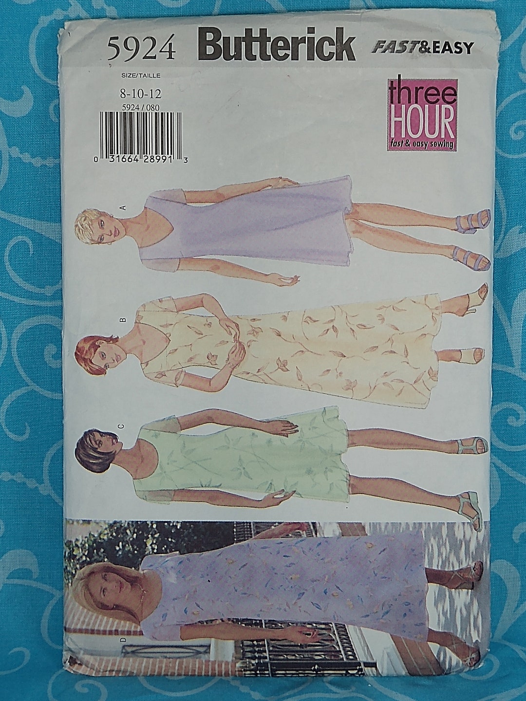 Vintage Butterick 5924 Sewing Pattern, 3 Hour Pattern, Fast & Easy ...