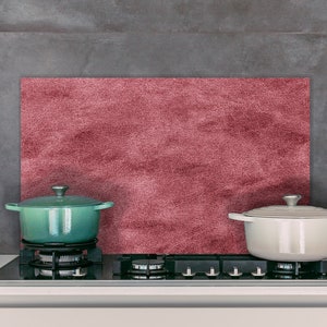 Pink Kitchen Backsplash, Kitchen Protection Tempered Glass, Custom Size ...