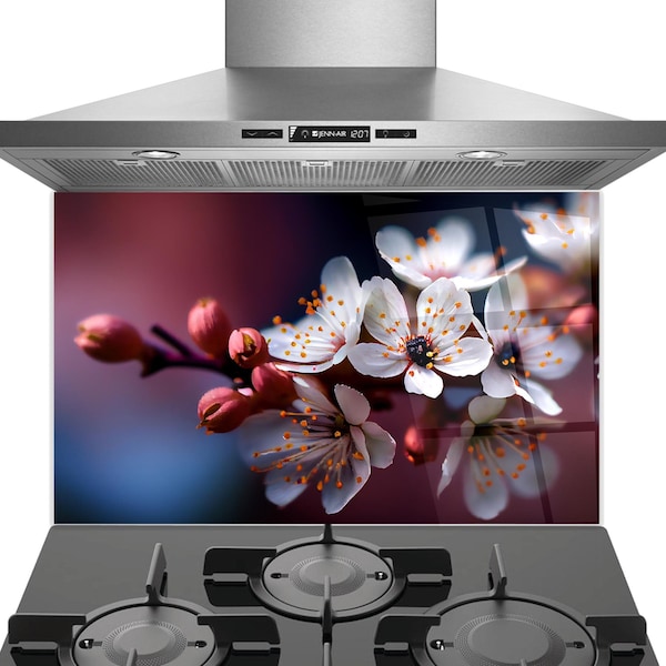 Backsplash Glass Tempered Flowers - Etsy