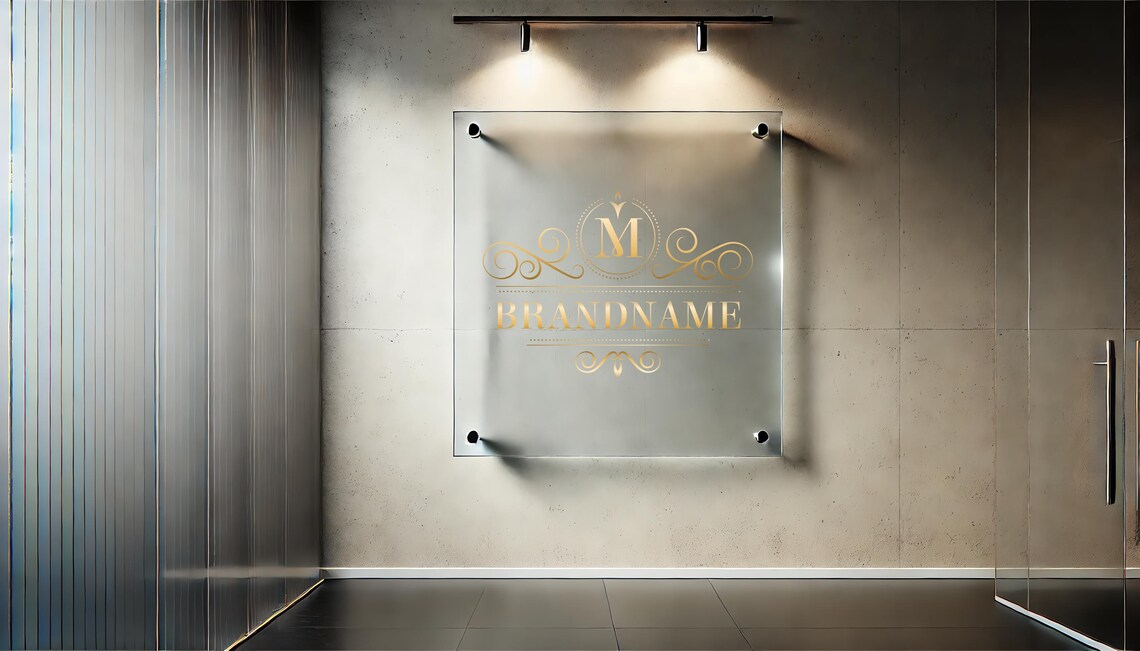 Custom Tempered Glass Business Logo Sign: Office Wall Decor - Etsy