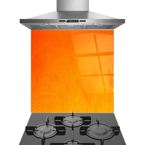 Orange Tempered Glass Backsplash, Kitchen Tile, Custom Size - Etsy