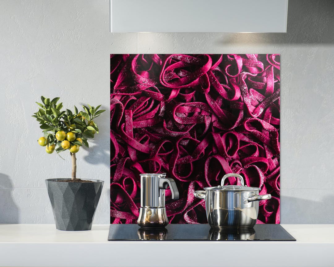 Abstract Red Kitchen Backsplash, Tempered Glass Splashback, Custom Size ...