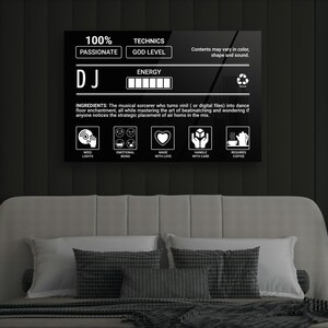 DJ Definition Wall Art, Tempered Glass Print, Funny Christmas Gift Idea ...