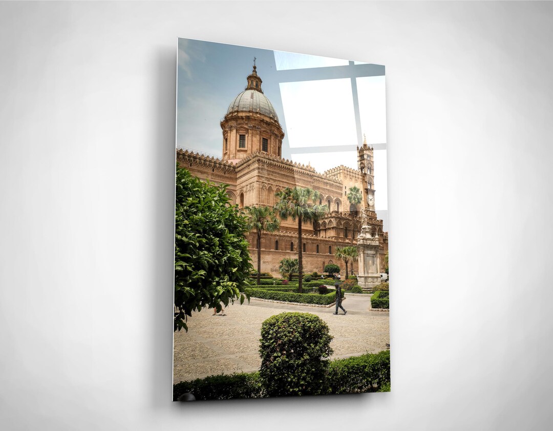 Palermo Cathedral Sicily Wall Art- Italian Cityscape Tempered Glass ...