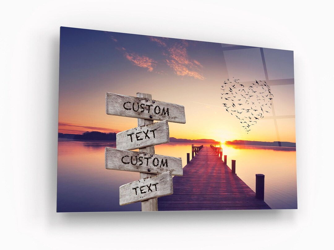 Personalized Family Wall Art Tempered Glass, Sunset Beach Names ...