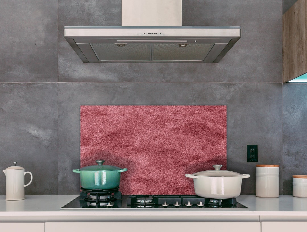 Pink Kitchen Backsplash, Kitchen Protection Tempered Glass, Custom Size ...