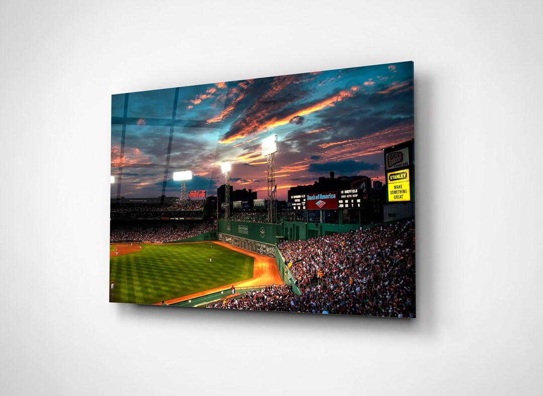 Baseball Fenway Park Stadium Wall Art Tempered Glass Poster Boston ...