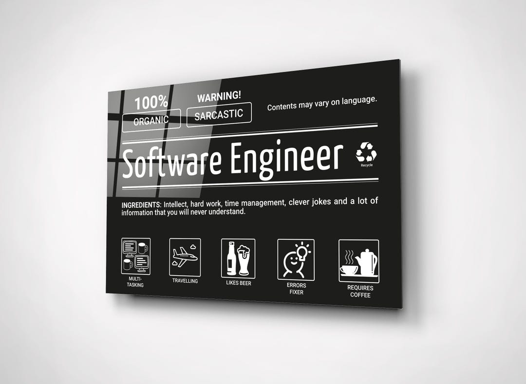 Software Engineer Wall Art - Funny Tech Decor - Programmer Room ...