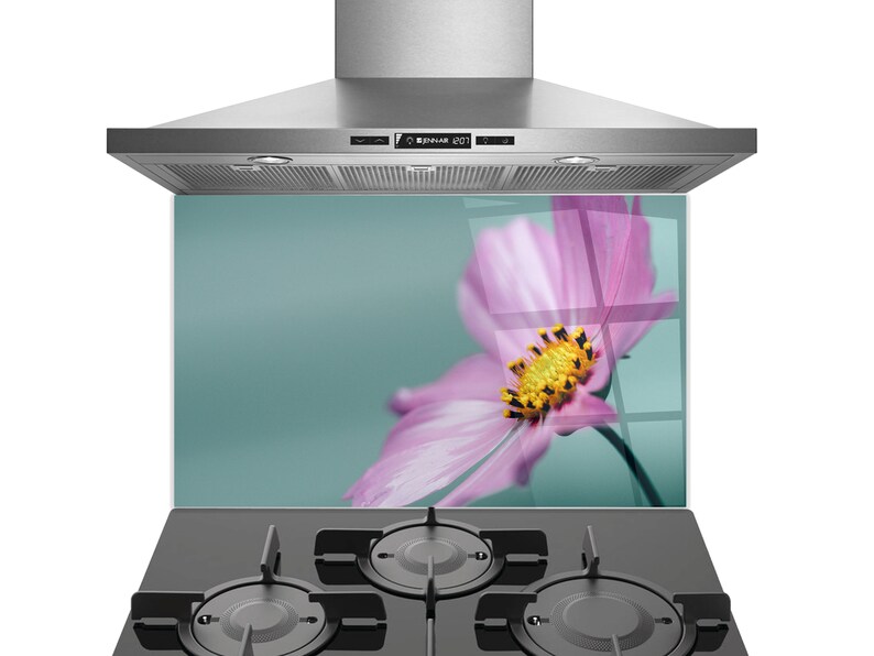 Beautyful Flower Kitchen Glass Backsplash Tile, Tempered Glass Wall Art ...