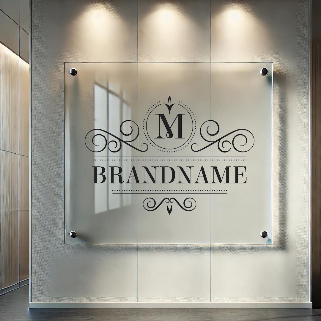 Custom Tempered Glass Business Logo Sign: Office Wall Decor - Etsy