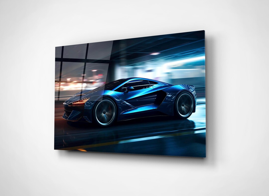 Super Car Tempered Glass Wall Art: Vibrant Automotive Print - Etsy
