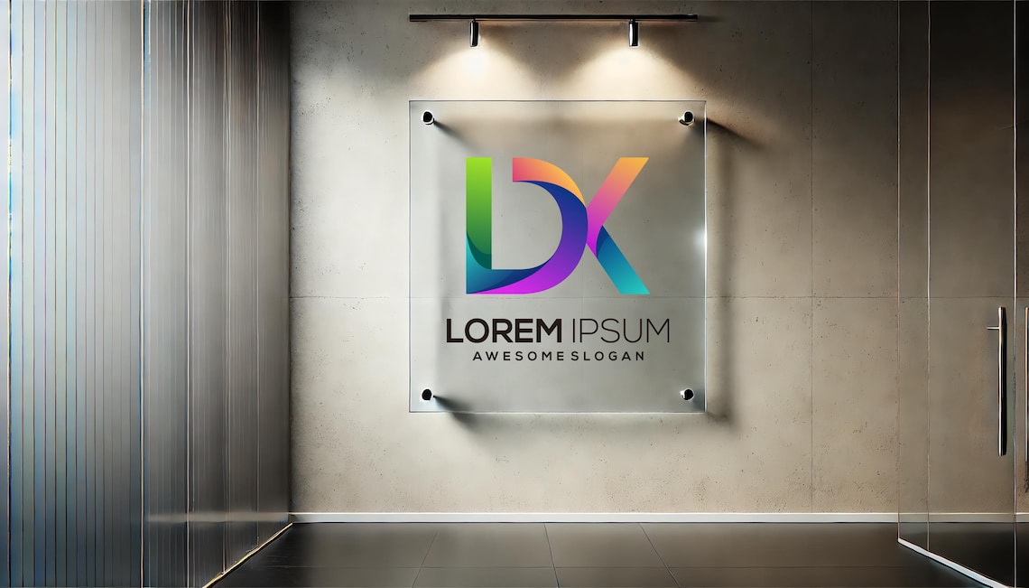 Custom Tempered Glass Business Logo Sign: Office Wall Decor - Etsy