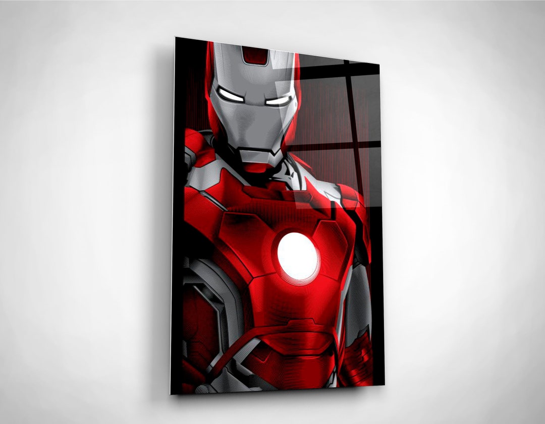 Iron Man Poster Wall Art, Tempered Glass Print, Kids Bedroom Decor ...