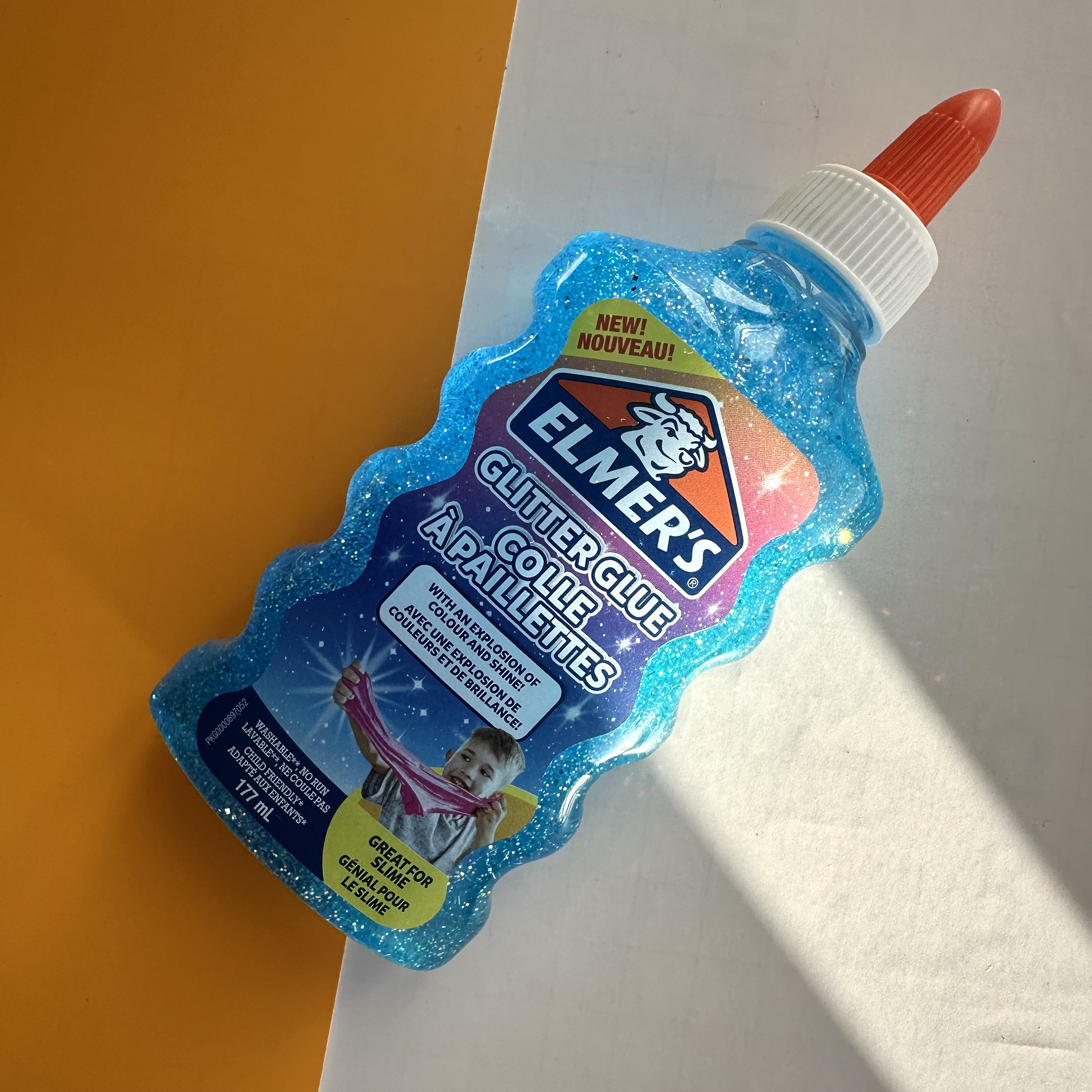 Elmers Blue Glitter Craft Glue , Paper Craft , Homemade Slime , DIY ...