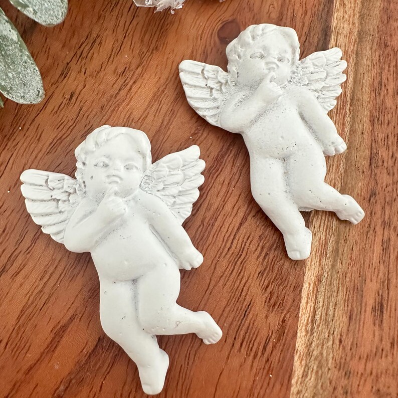Memorial White Resin Angels Figurine , Cherubs With Wings , Catholic ...