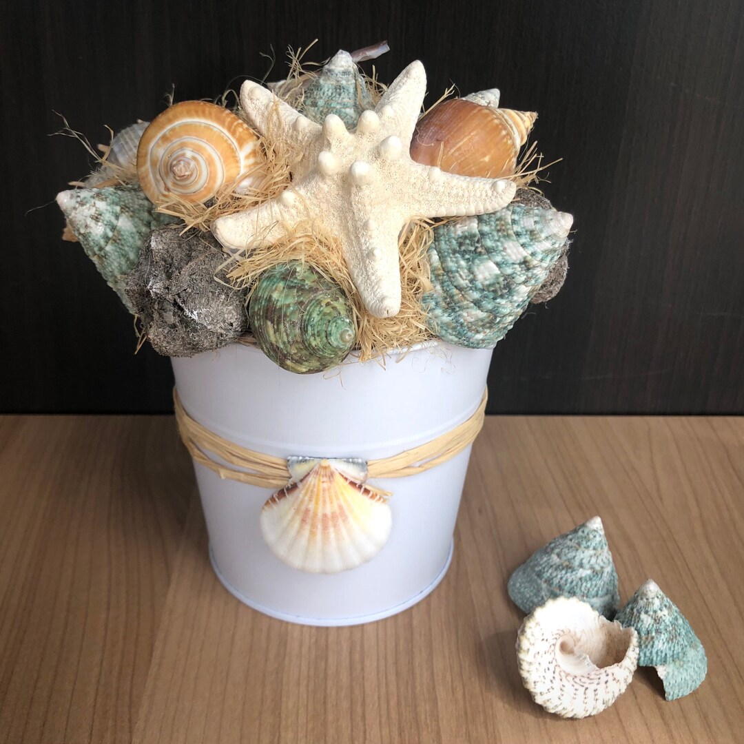 Coastal Seashell Table Centrepiece Nautical Tables Cape - Etsy