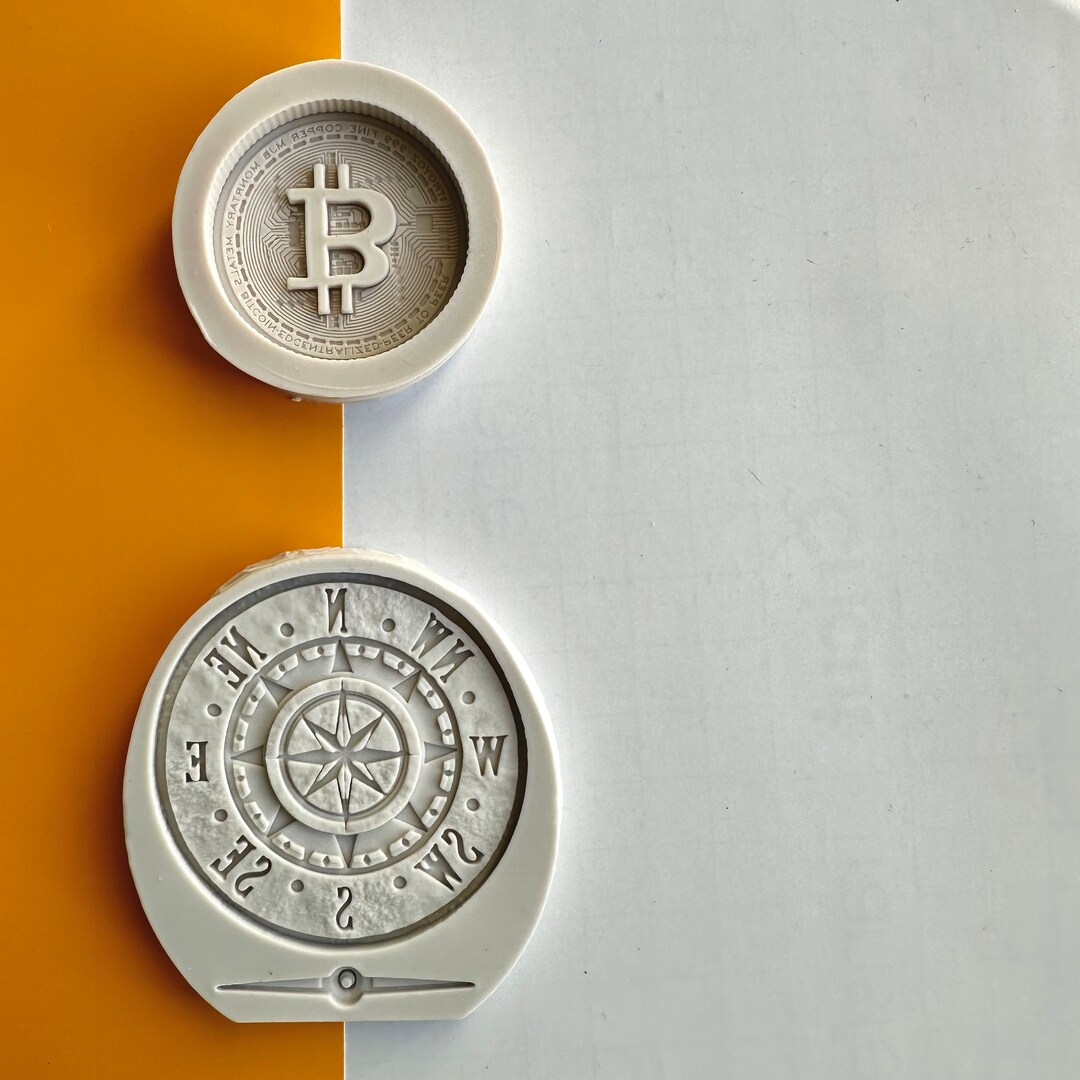 Bitcoin Compass Silicone Mould Embosser , 3D Digital Currency Baking ...